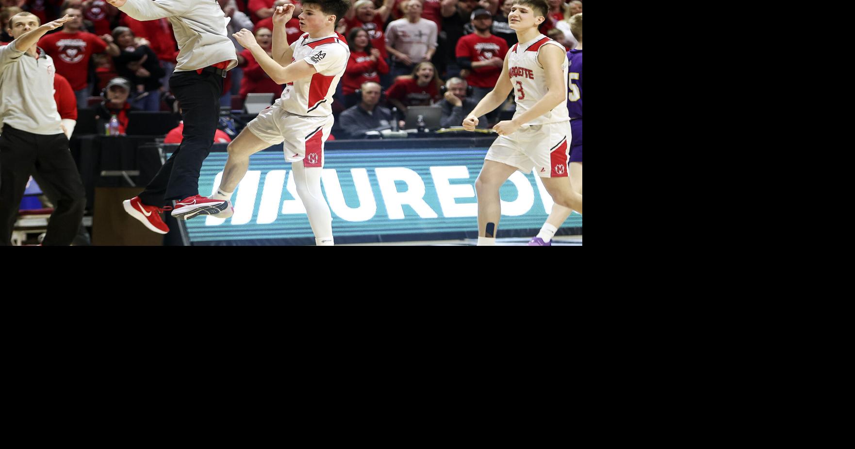 Boys prep basketball: Marquette wins state semifinal on last-second ...