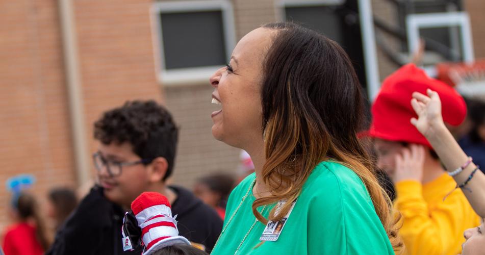 2 STEM teachers fly over schools as cheering students wave from below ...