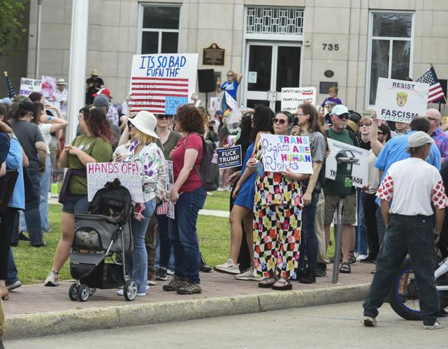 200 rally in Lafayette to protest Trump policies, cuts | News ...