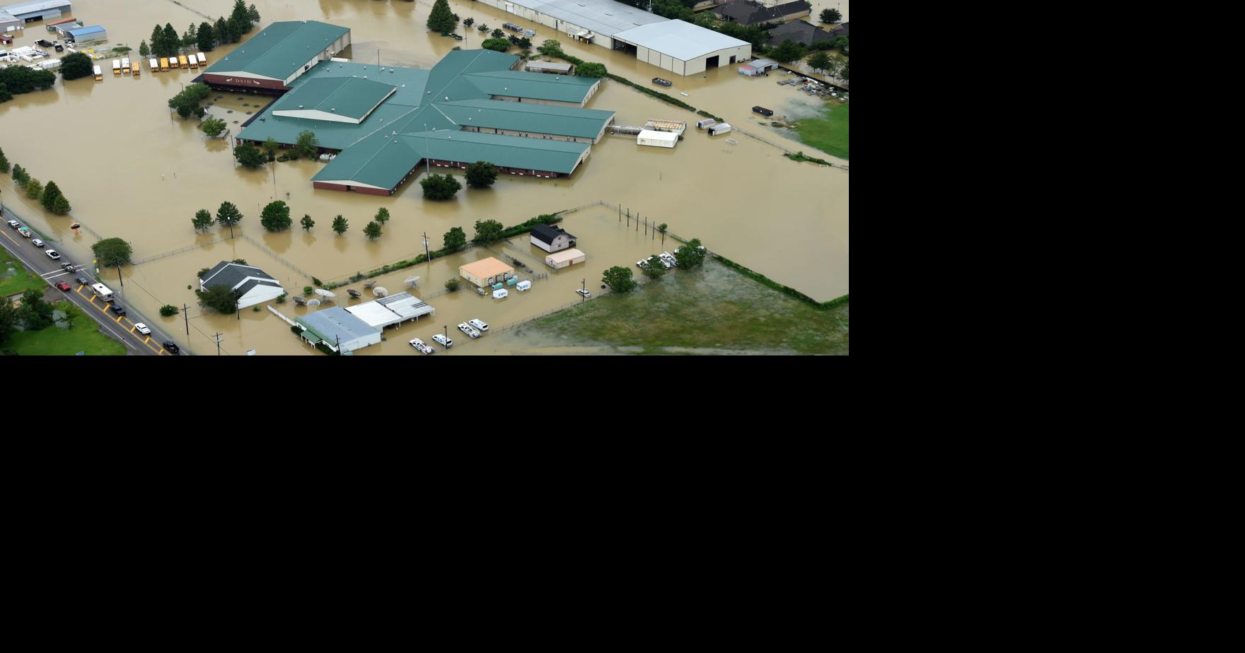 Photos: Astonishing aerials show massive flooding in Denham Springs, BR ...