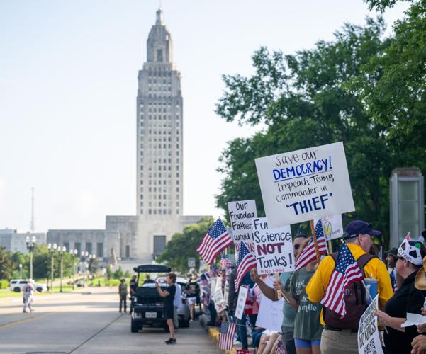 Hundreds rally at State Capitol to protest President Trump | Baton ...
