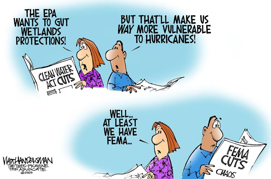 Cutting Wetlands protections and FEMA Cartoon | Walt Handelsman ...