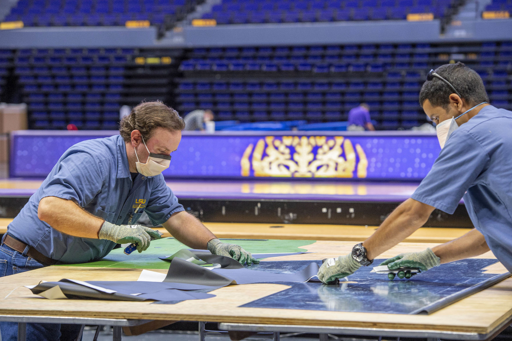 Photos: LSU's PMAC turns into a temporary PPE production facility ...