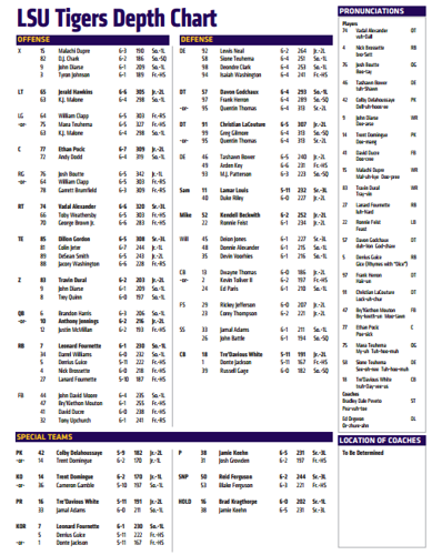 LSU Depth Chart Analysis | LSU | theadvocate.com