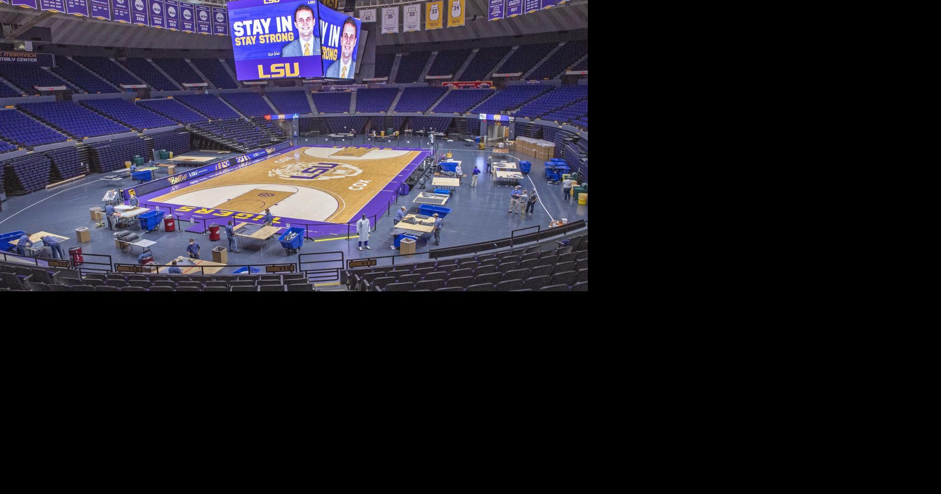 Photos: LSU's PMAC turns into a temporary PPE production facility ...