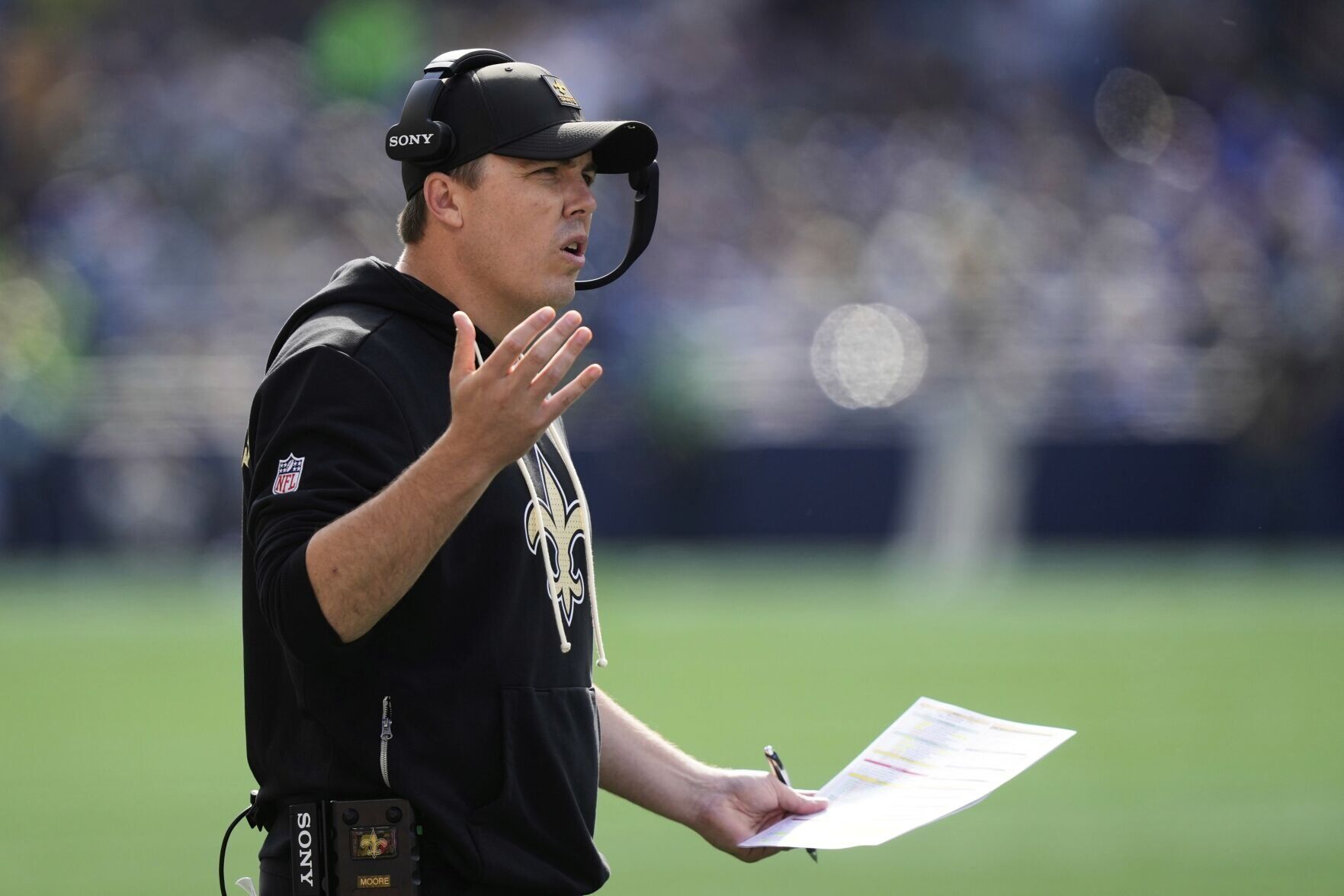 Saints coach Kellen Moore opts to kick field goal down 38-3 | Saints ...