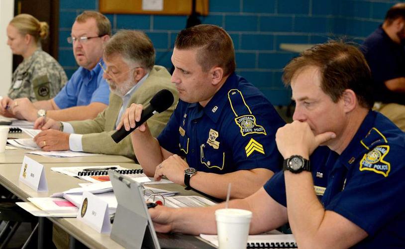 Emergency responders walk through hurricane responsibilities during ...