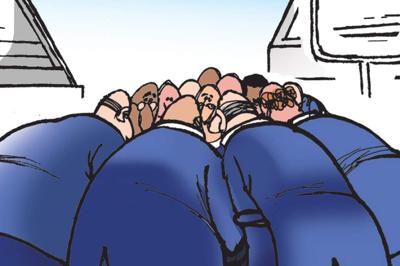 huddle up cartoon