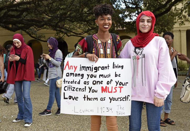 Photos: LSU students stage walkout on campus to protest Trump's ...