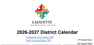 Lafayette school board approves 2026-2027 calendar. See dates for ...