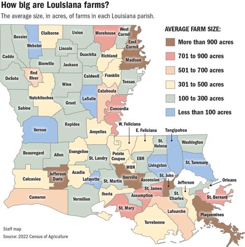 How big are Louisiana farms? See parish data on farm size. | News ...