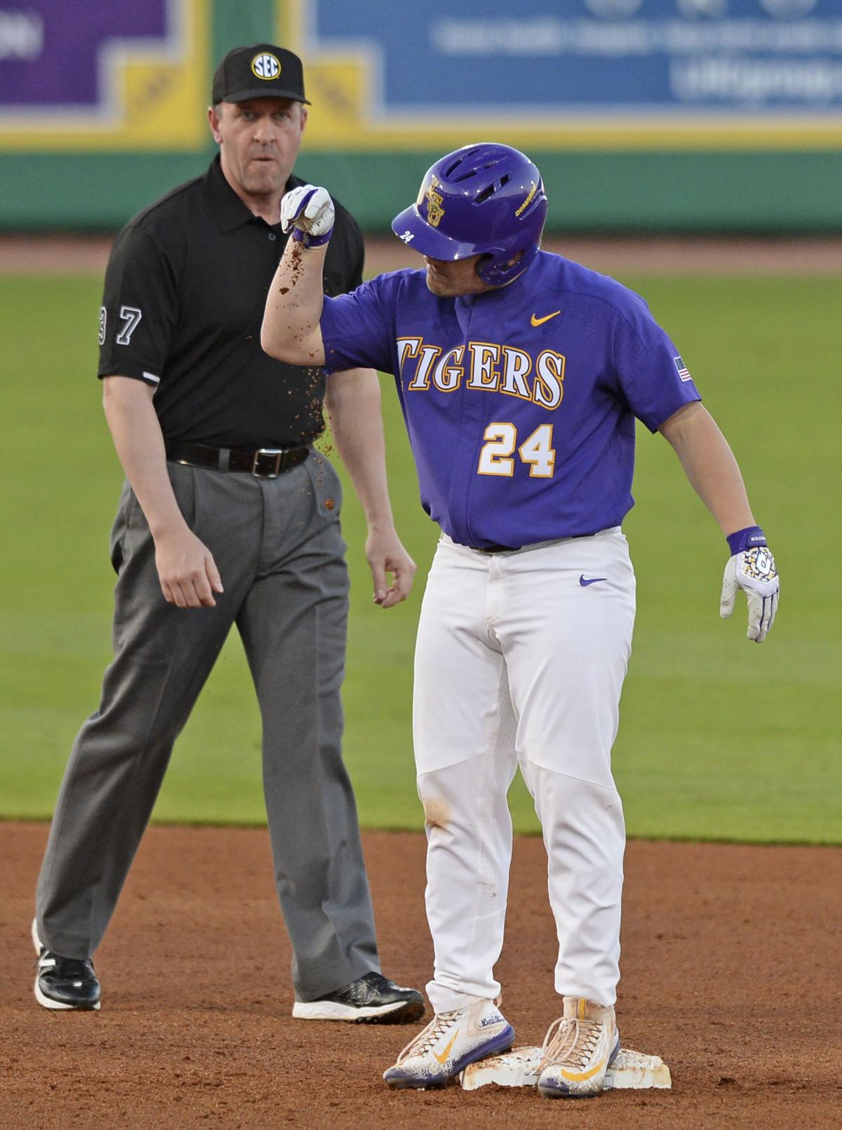 Timeshare in LSU left field between Brennan Breaux and Beau Jordan ...