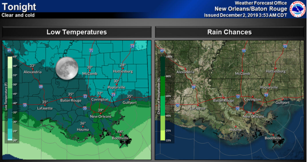 Freezing temperatures in Baton Rouge tonight? See early-week forecast ...