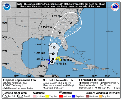 Tropical depression forms at Gulf of Mexico aims for Florida | Hurricane Center | theadvocate.com