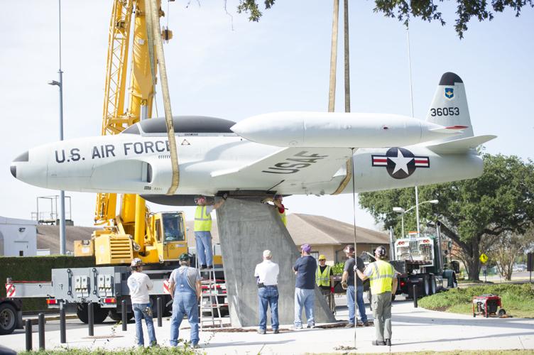 Photos: T-33 aircraft relocated, gets new home in different area of LSU ...
