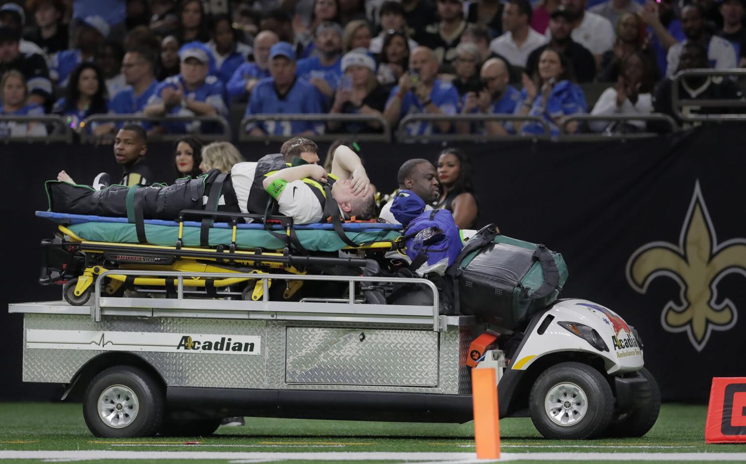 Saints sideline official breaks leg after Alvin Kamara hit | Saints ...