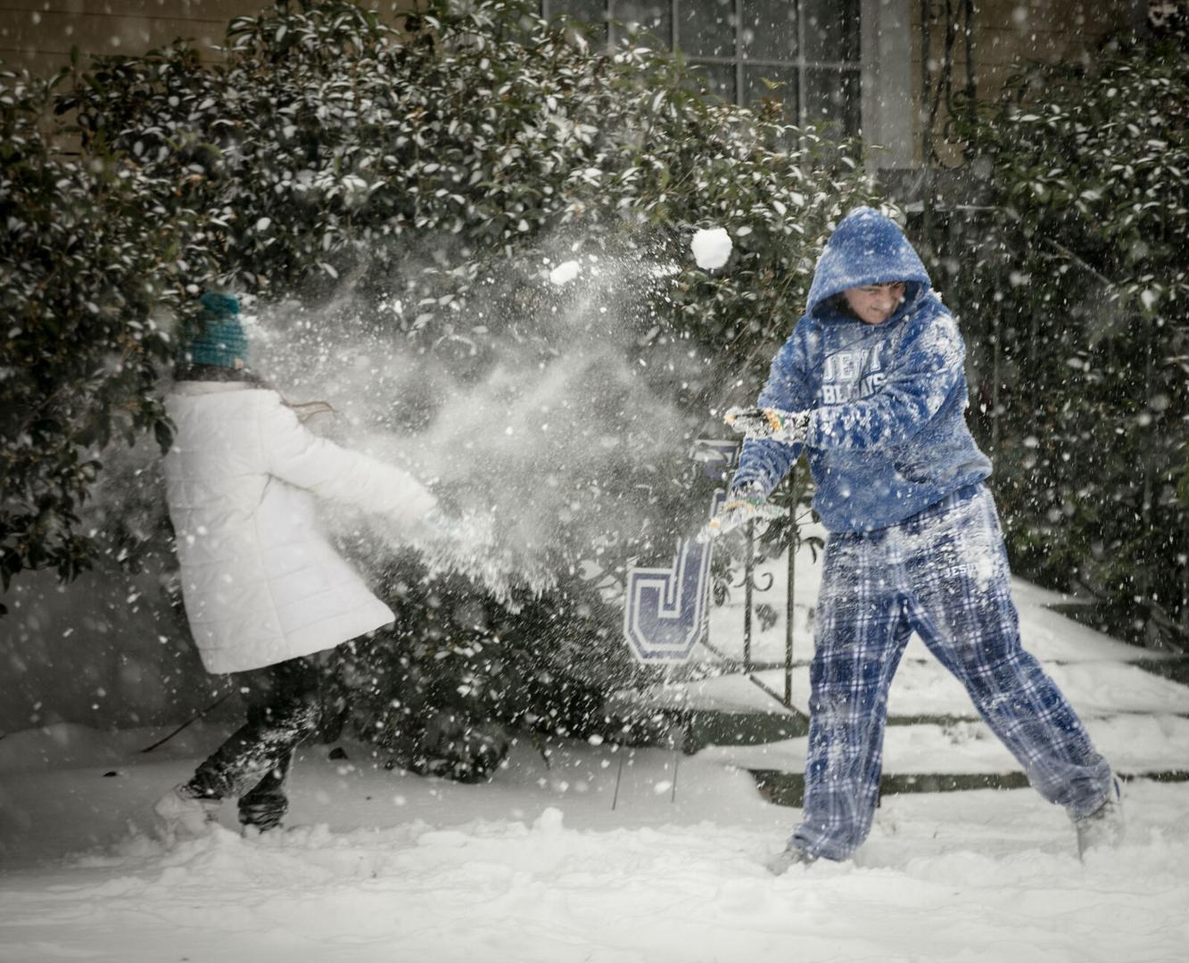 Photos: Rare New Orleans snow day means sliding, snowballs and selfies ...