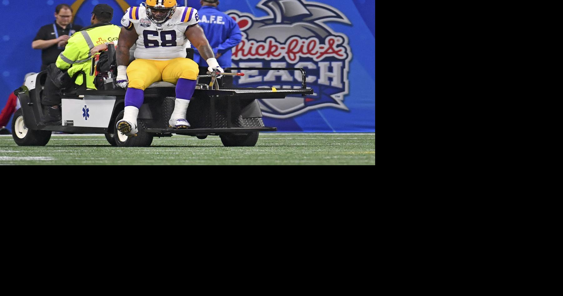LSU guard Damien Lewis, injured in Peach Bowl, will start national ...