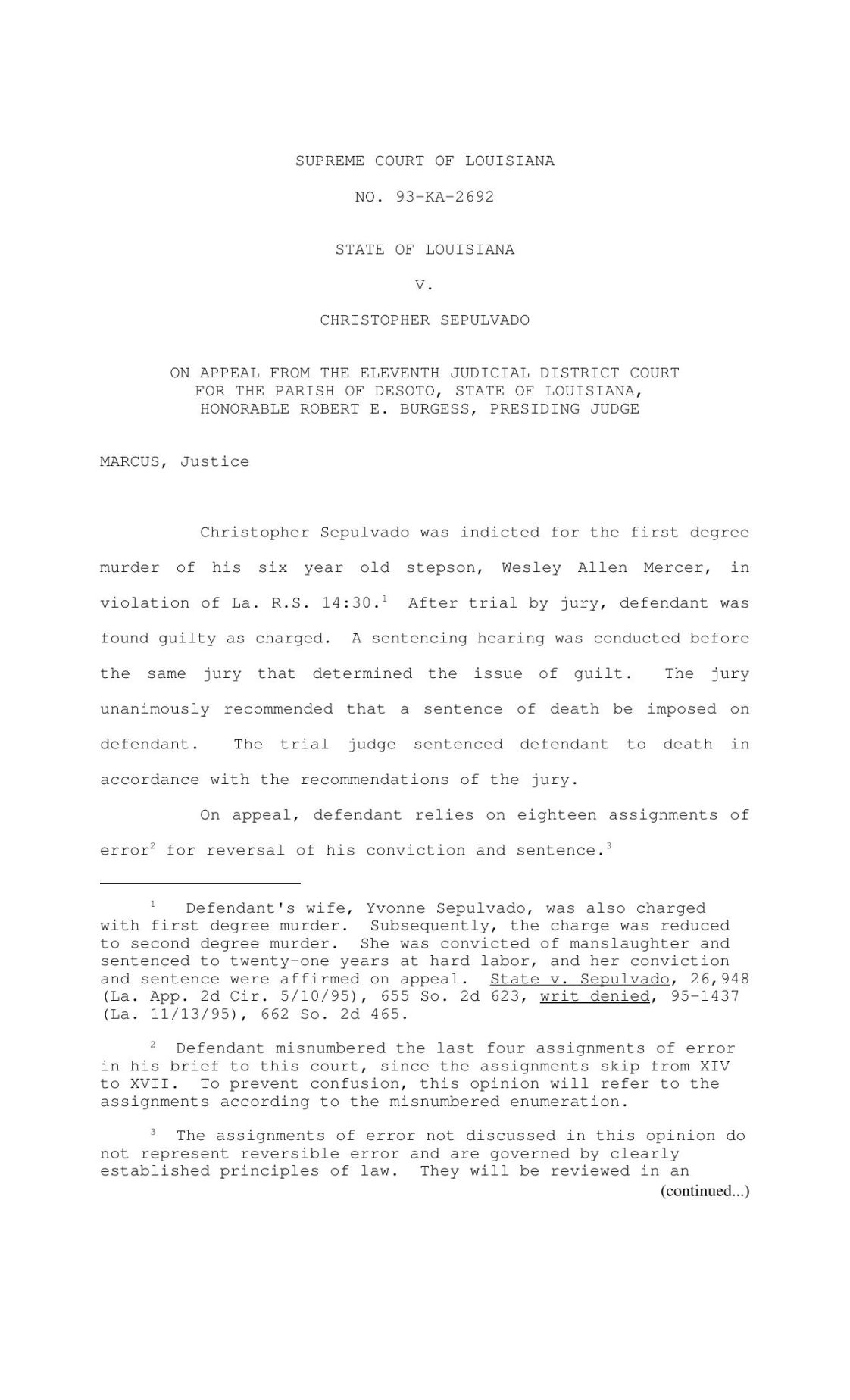 Appeal of original death sentence Christopher Sepulvado | | theadvocate.com