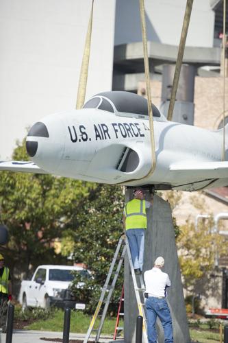 Photos: T-33 aircraft relocated, gets new home in different area of LSU ...