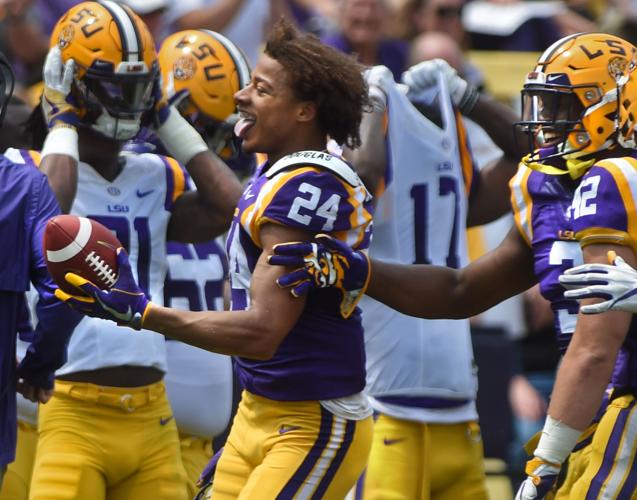 Watch: Highly-touted freshman Derek Stingley Jr. picks off Joe Burrow ...