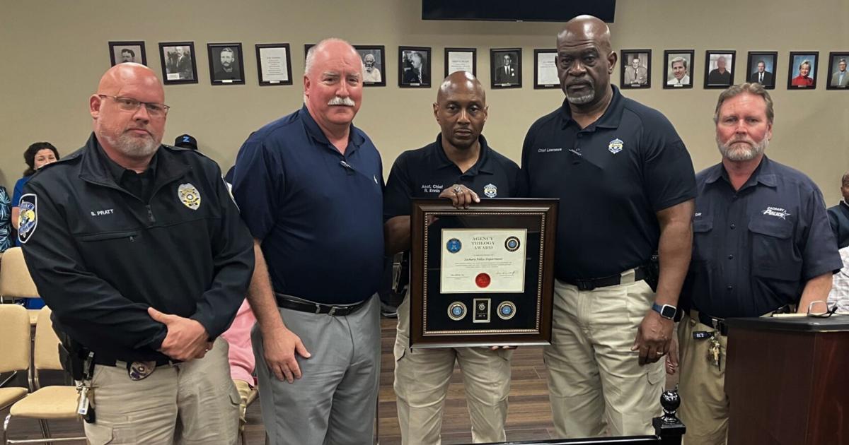 The Zachary Police Department Receives Trilogy Agency Award Zachary