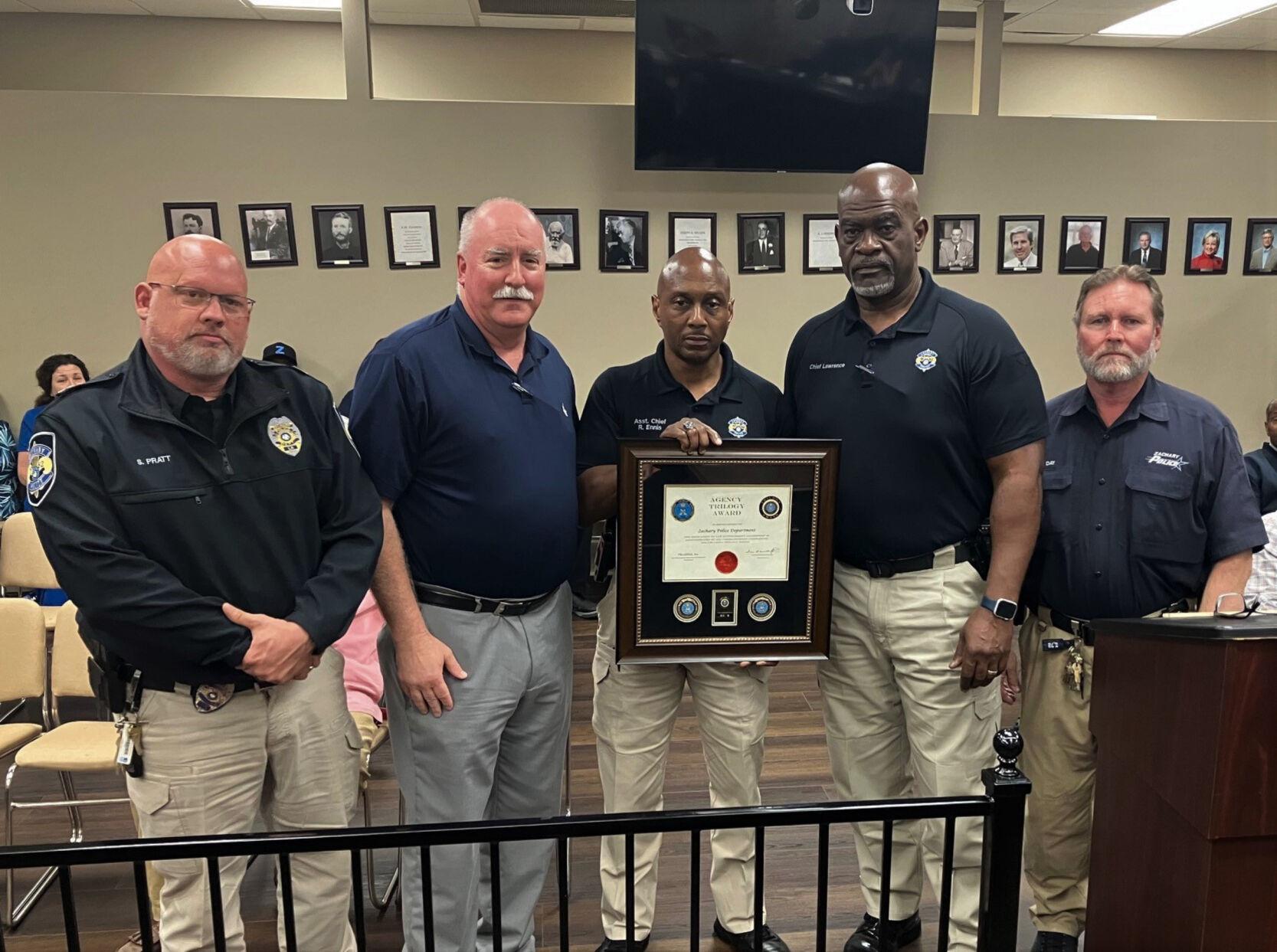 The Zachary Police Department Receives Trilogy Agency Award Zachary