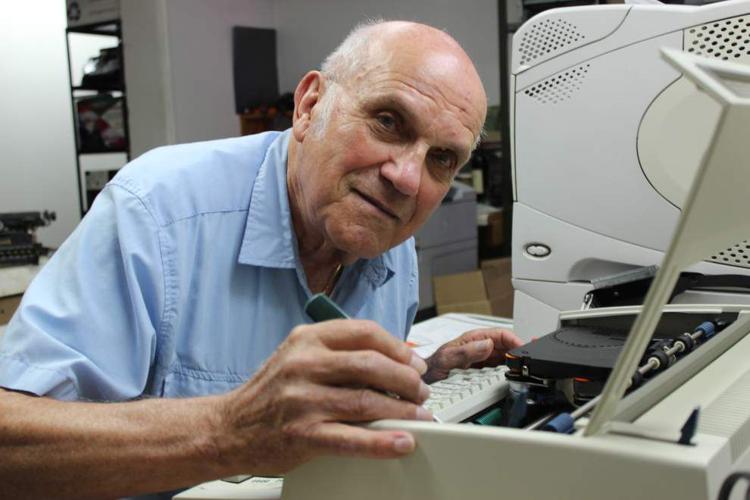 Broken typewriter? Repairman is just the type to keep them clicking ...
