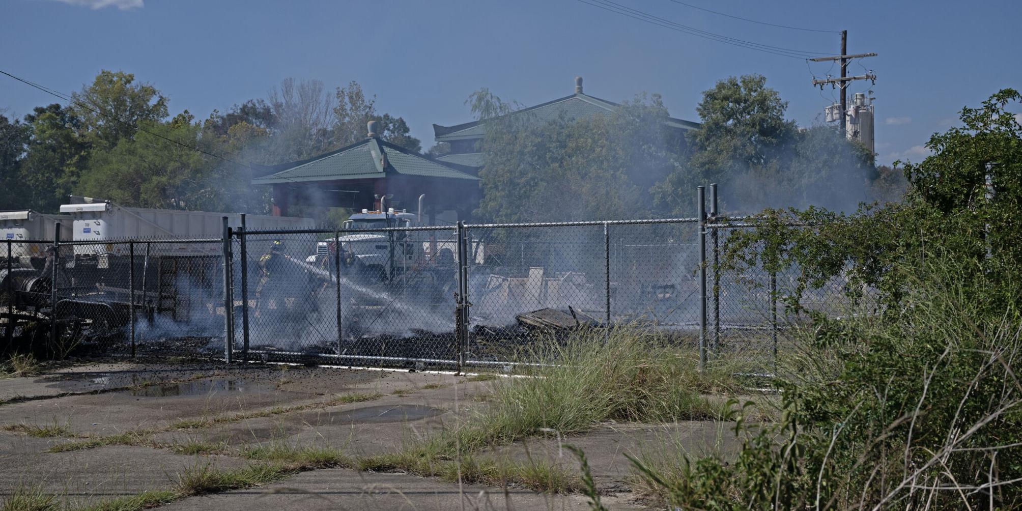 Firefighters respond to a trailer fire at BCG Logistics in Baton Rouge ...