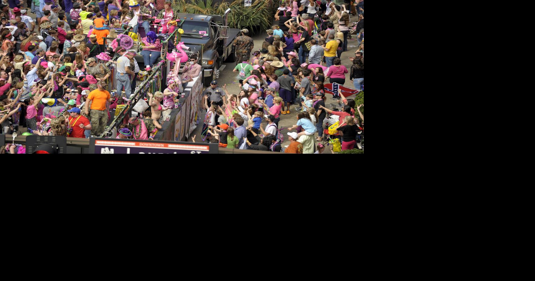 Is Spanish Town Mardi Gras theme 'Porn Again Flamingoes' too risque ...