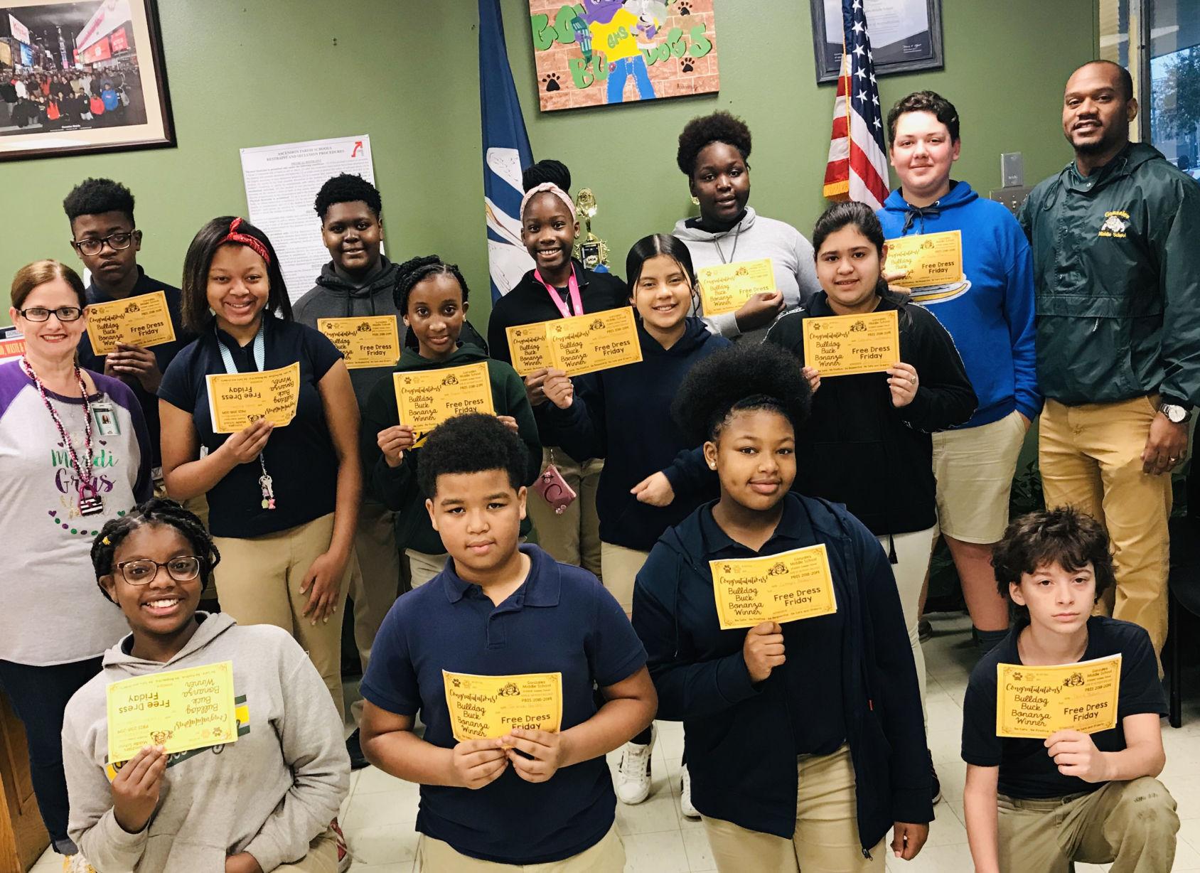 Gonzales Middle School students earn Bulldog Bucks | Ascension ...