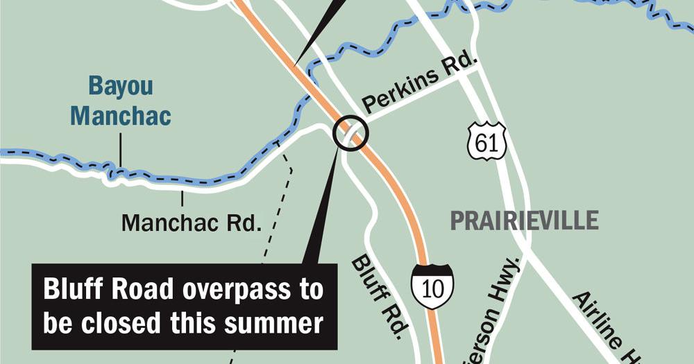 Planned Bluff Road closure for I-10 project caught Ascension officials ...