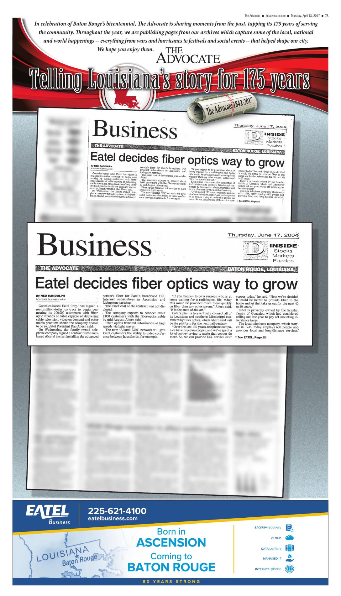 Eatel decides fiber optix way to grow | Bicentennial | theadvocate.com