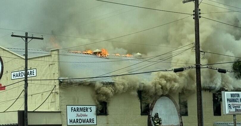100-year-old hardware store on fire in downtown Rayne | News ...