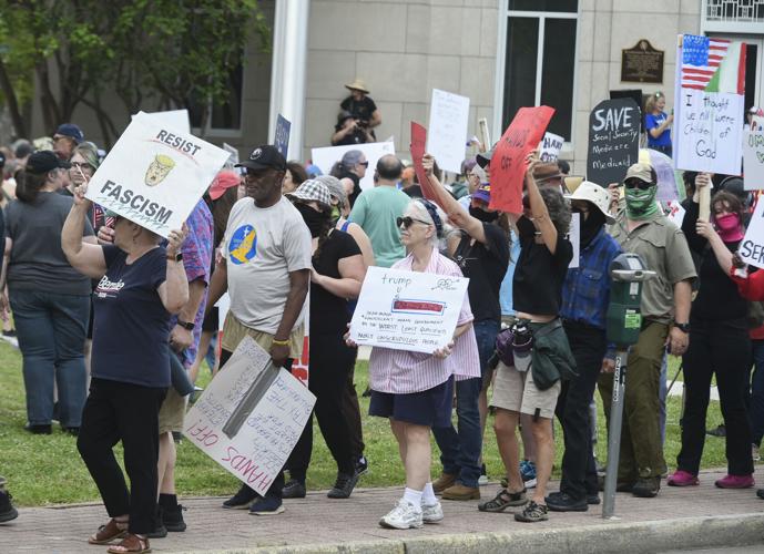 200 rally in Lafayette to protest Trump policies, cuts | News ...