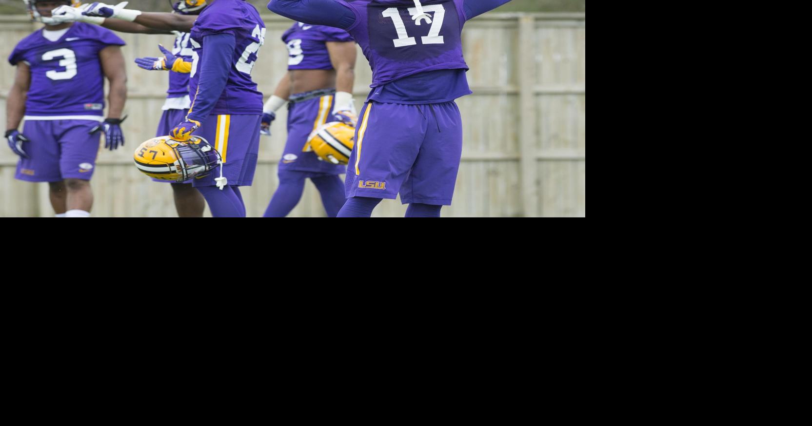 X in the box: LSU's Xavier Lewis back near line of scrimmage, leads ...