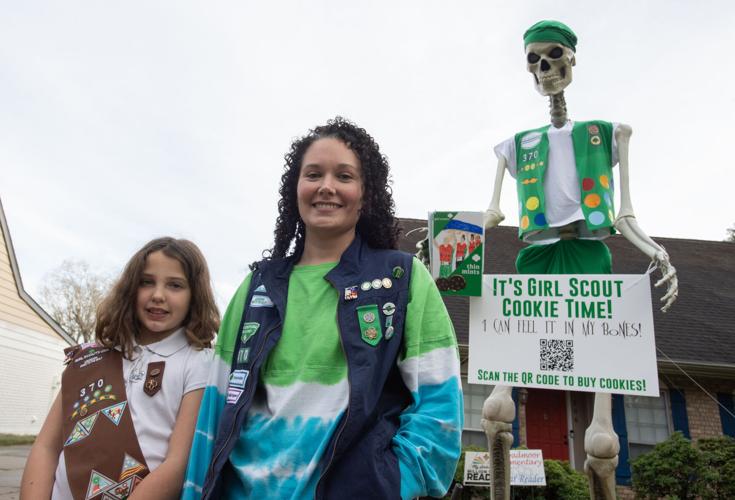 Lafayette Girl Scout uses skeleton to boost cookie sales | News ...