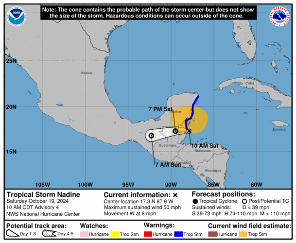 Tropical Storm Oscar forms, Nadine makes landfall in Belize | Hurricane ...