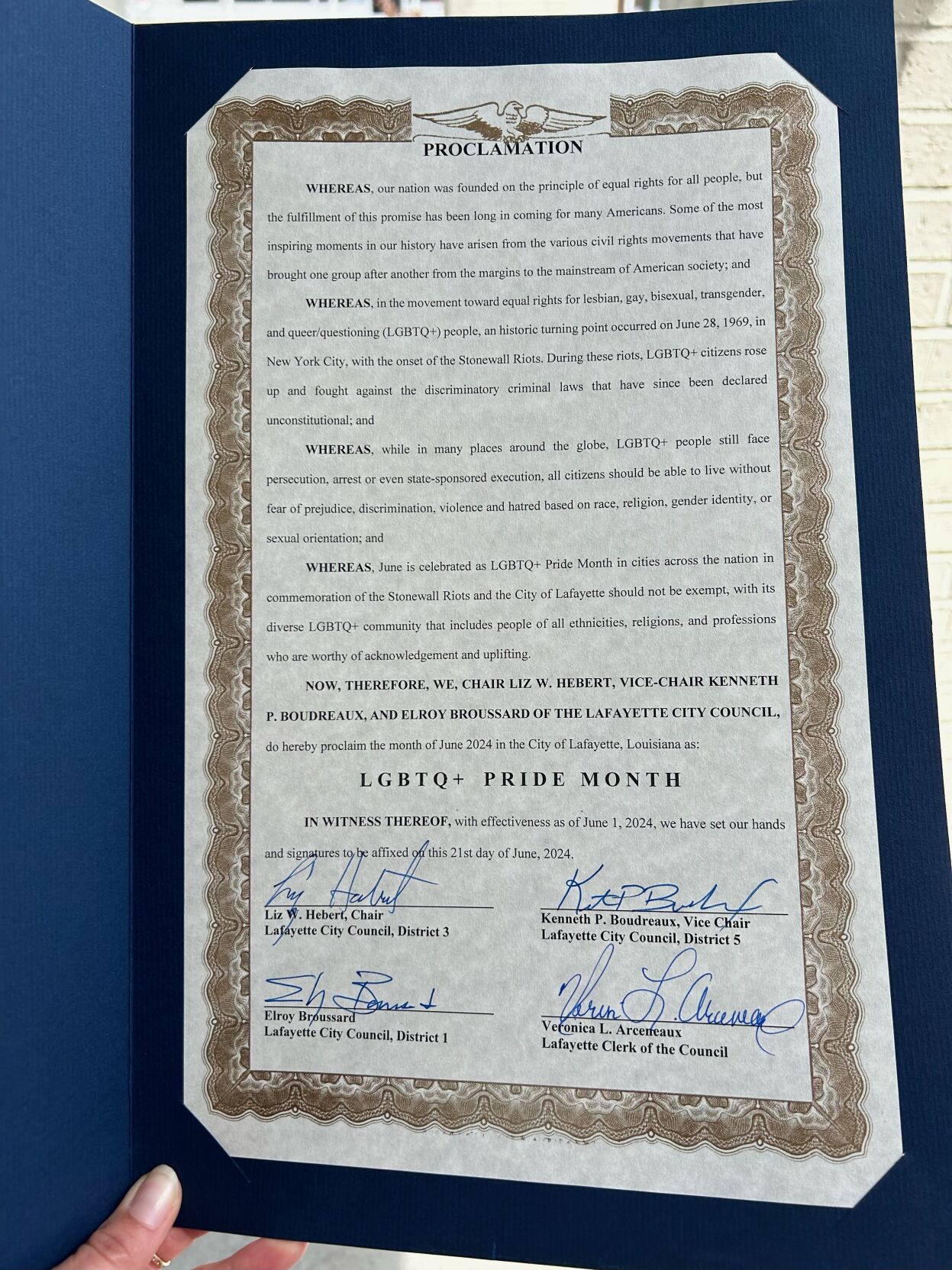 Lafayette council members sign proclamation for Pride Month | News ...