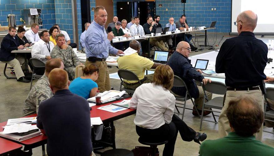 Emergency responders walk through hurricane responsibilities during ...