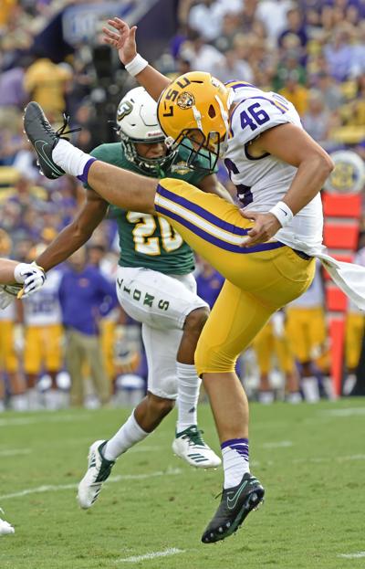 Thunderfoot: LSU punter Zach Von Rosenberg showing off a strong leg ...