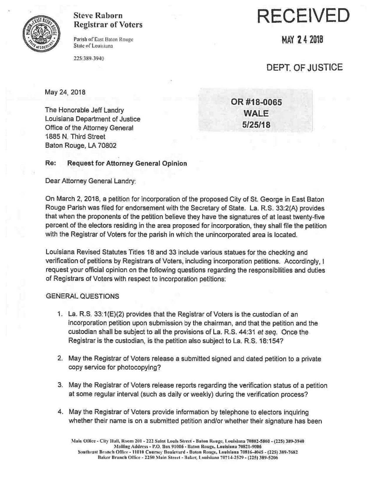 In advance of St. George petition, Baton Rouge registrar asks for legal ...