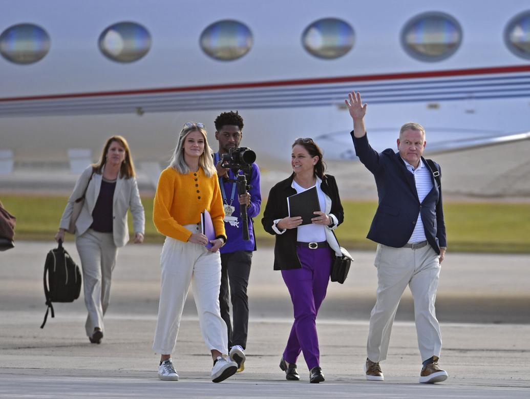 Photos: Newly hired LSU football head coach Brian Kelly arrives in ...