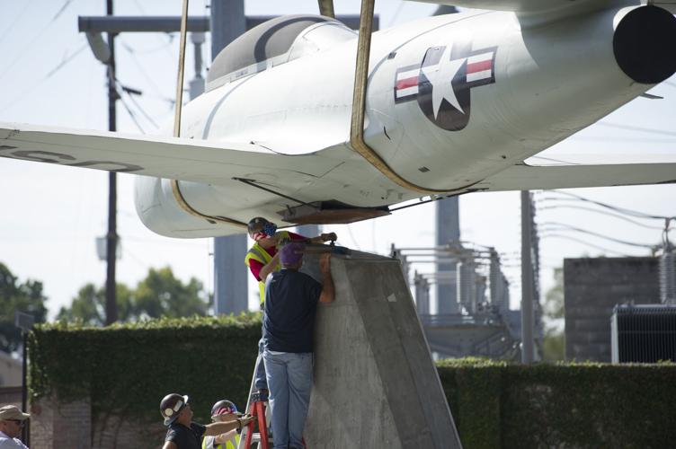 Photos: T-33 aircraft relocated, gets new home in different area of LSU ...