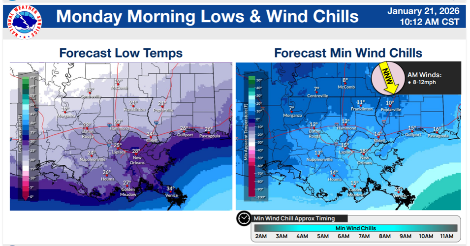 Winter storm to bring lasting freeze to south Louisiana | Weather ...