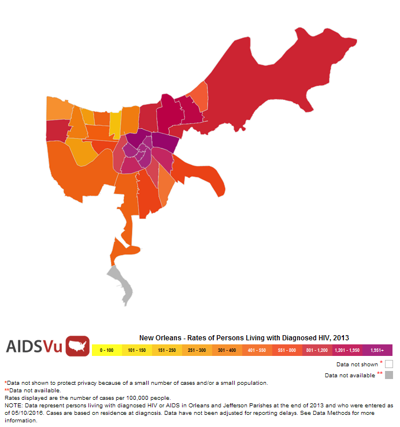 This new, interactive heat map illustrates HIV's impact on New Orleans ...