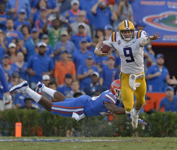 LSU's Joe Burrow bruised 'like a peach' after crunching Florida loss ...