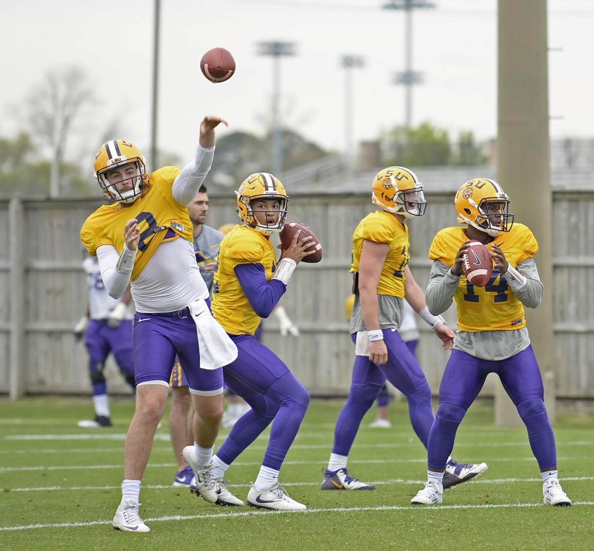 LSU quarterback Caleb Lewis earns scholarship before the start of the ...