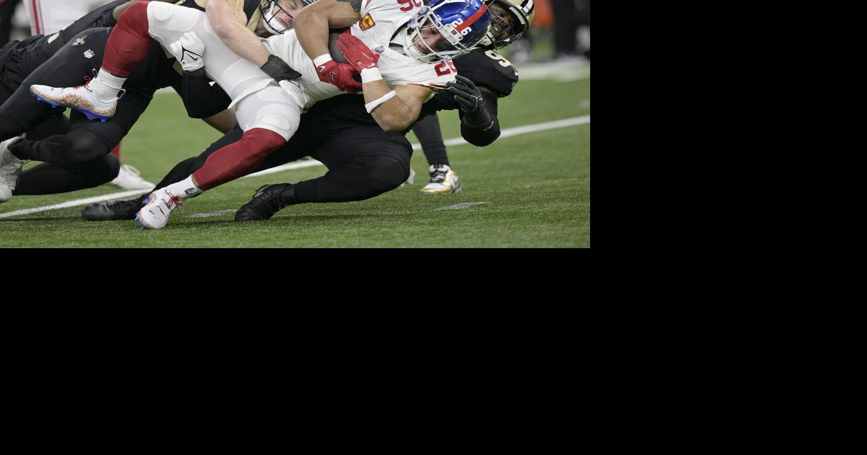 Saints sack Giants QB Tommy DeVito, steal his celebration | Saints | theadvocate.com