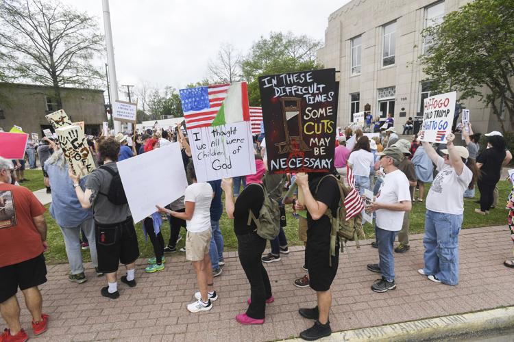200 rally in Lafayette to protest Trump policies, cuts | News ...